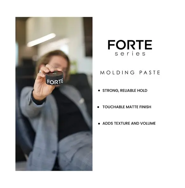 FORTE SERIES Strong Hold Molding Paste – Matte Finish Hair Styling Cream With Biotin & Castor Oil - No Color