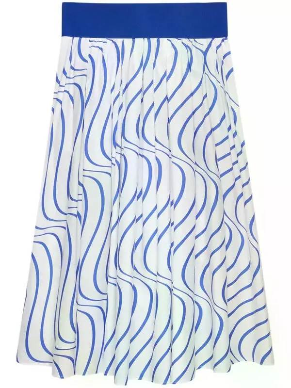MSGM Printed Pleated Skirt - Blue