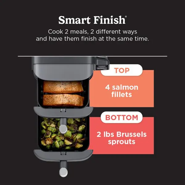 NINJA Doublestack 2 Basket 10 Qt Air Fryer With Smart Thermometer
