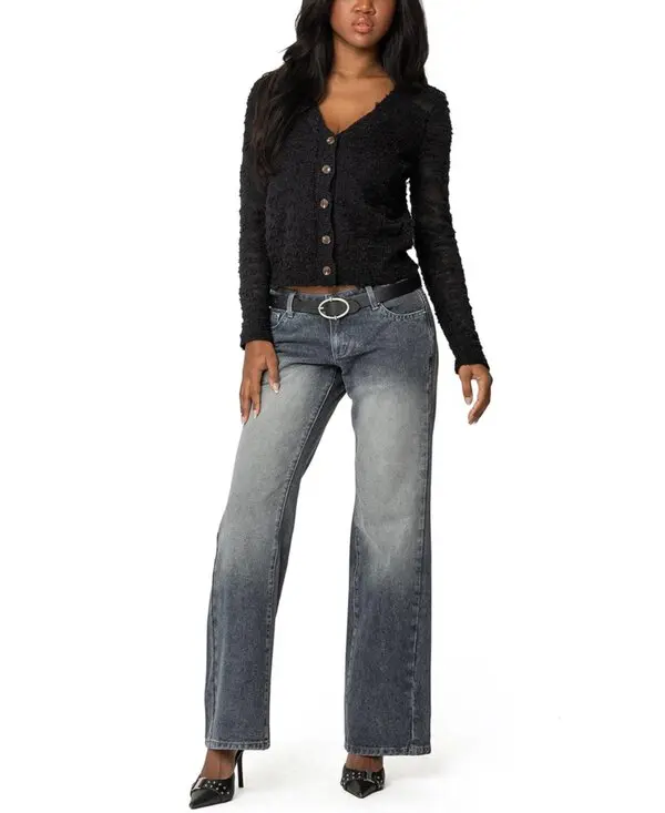 EDIKTED Georgie Textured Knit Cardigan