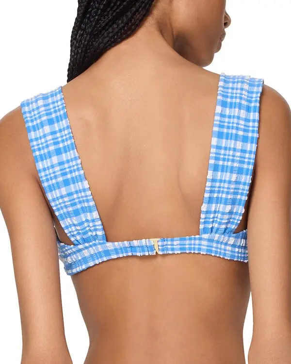 Kate Spade New York Check Underwire Bra Top - Spring Sky