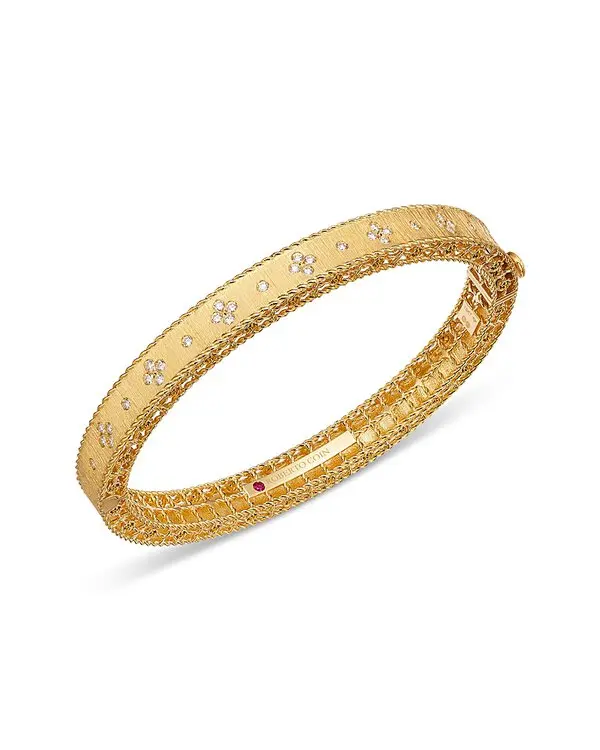Roberto Coin 18k Yellow Venetian Princess Diamond Bangle Bracelet - Gold