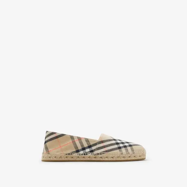Burberry Check Espadrilles - Sand Beige