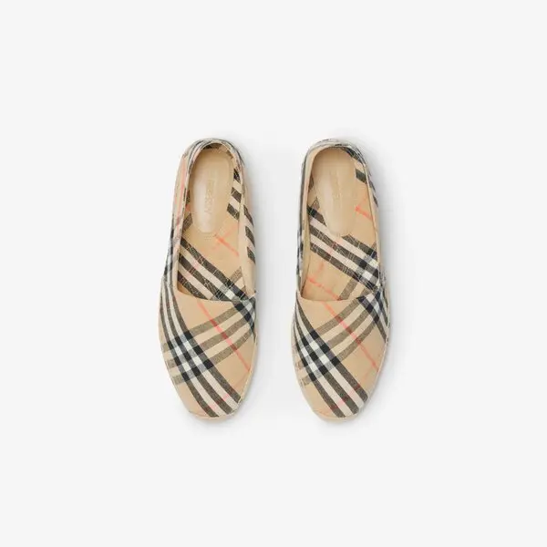 Burberry Check Espadrilles - Sand Beige