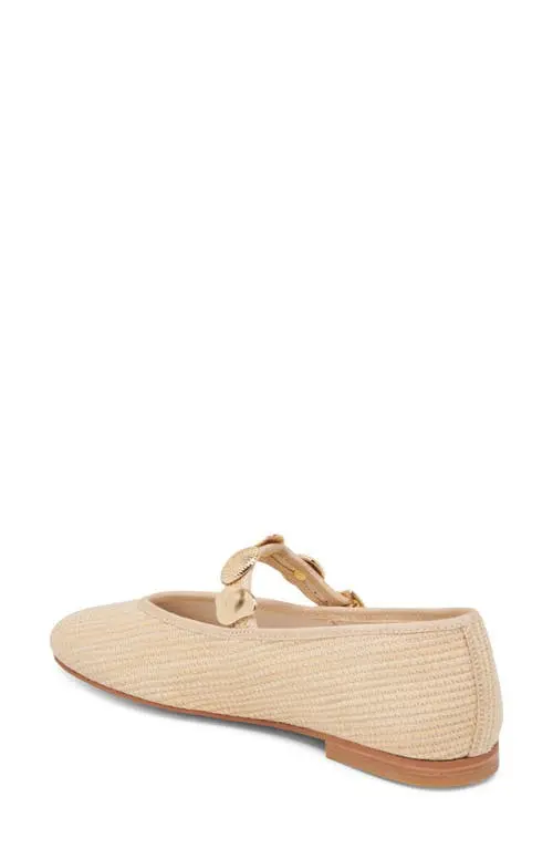 Dolce Vita Relan Mary Jane Ballet Flat - Light Natural Raffia