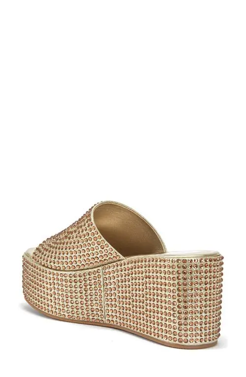 AZALEA WANG Arachna Platform Wedge Sandal - Gold