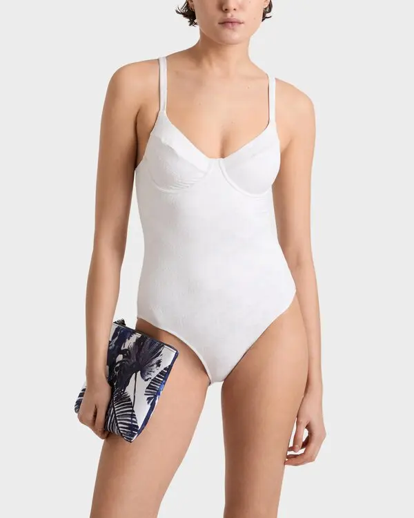 Vilebrequin Underwire One-piece Swimsuit With Monogram - White