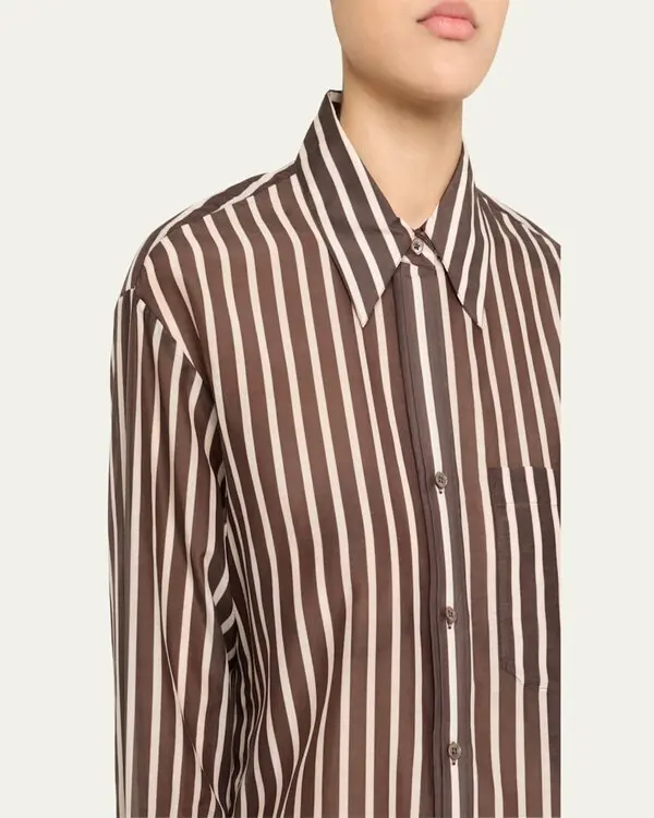 TWP Joey Striped Cotton-silk Shirt