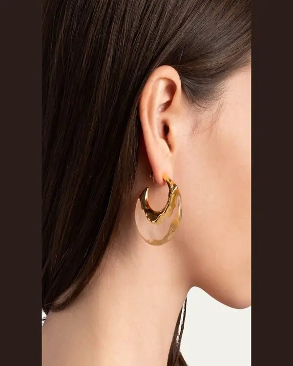 Alexis Bittar Liquid Lucite Puffy Hoop Earrings