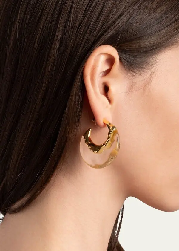 Alexis Bittar Liquid Lucite Puffy Hoop Earrings