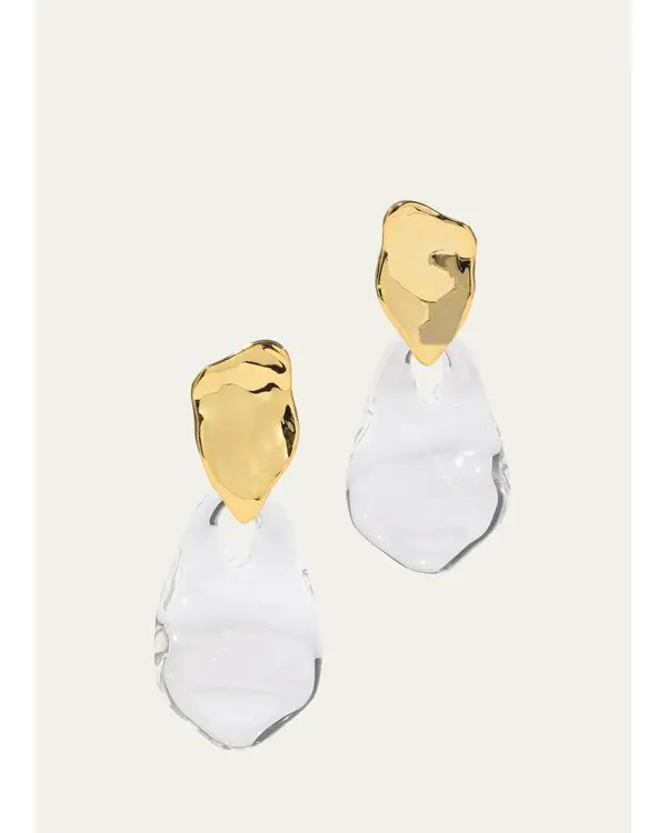 Alexis Bittar Liquid Lucite Wafer Hoop Earrings