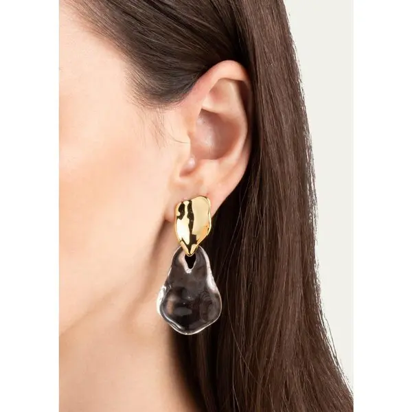 Alexis Bittar Liquid Lucite Wafer Hoop Earrings