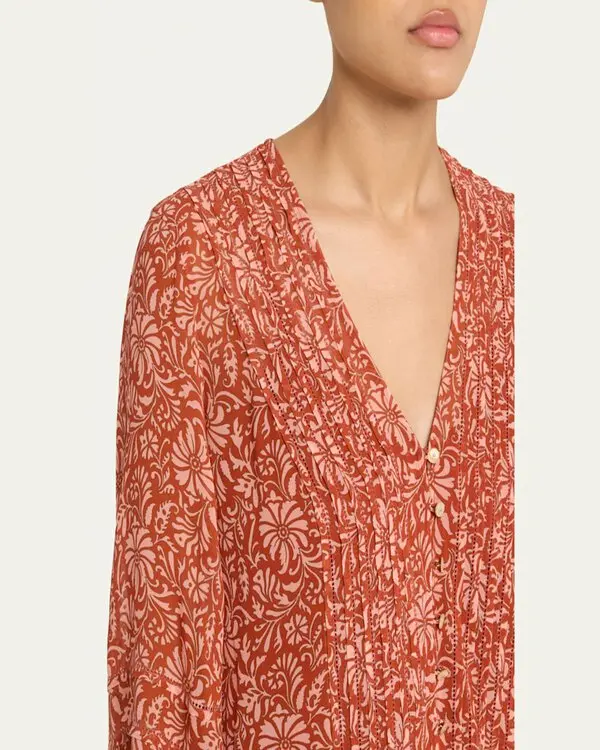 Veronica Beard Calvin Printed Blouse