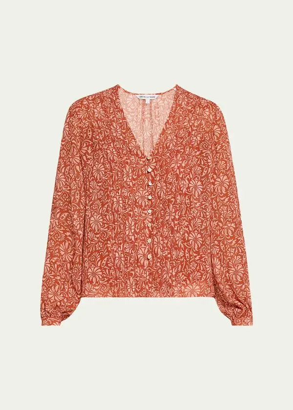 Veronica Beard Calvin Printed Blouse