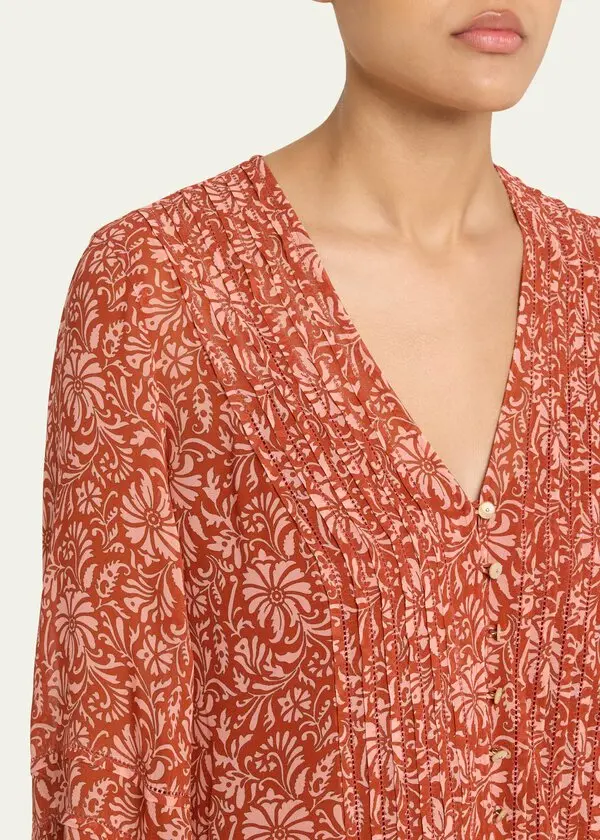 Veronica Beard Calvin Printed Blouse
