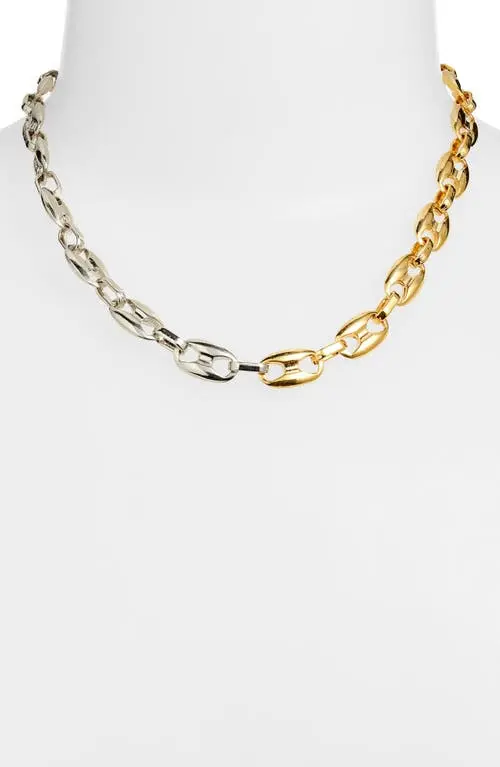 VIDAKUSH Duotone Mariner Choker Necklace - Gold/ Silver