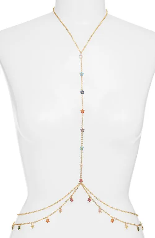 VIDAKUSH Twinkle Flower Body Chain - Gold/ Multi