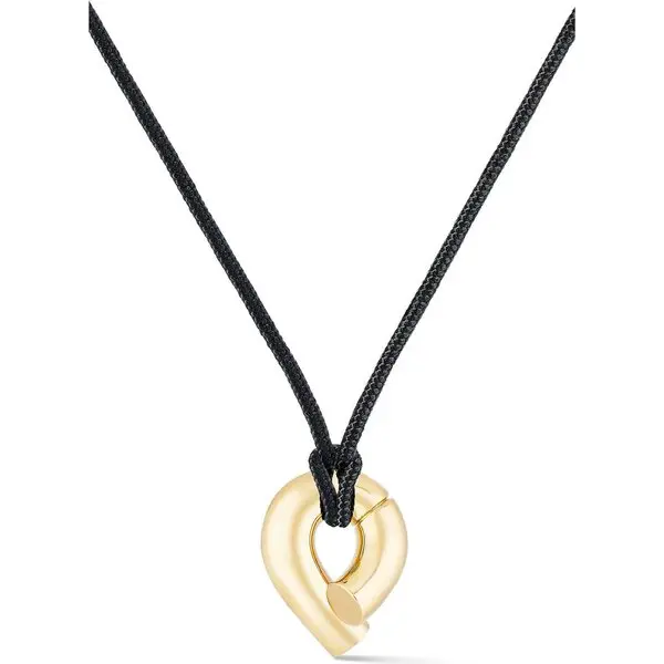 TABAYER Orea Large Pendant Cord Necklace - Yellow Gold