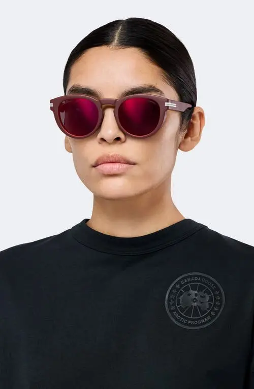 Canada Goose 51mm Polarized Oval Sunglasses - Matte Burgundy