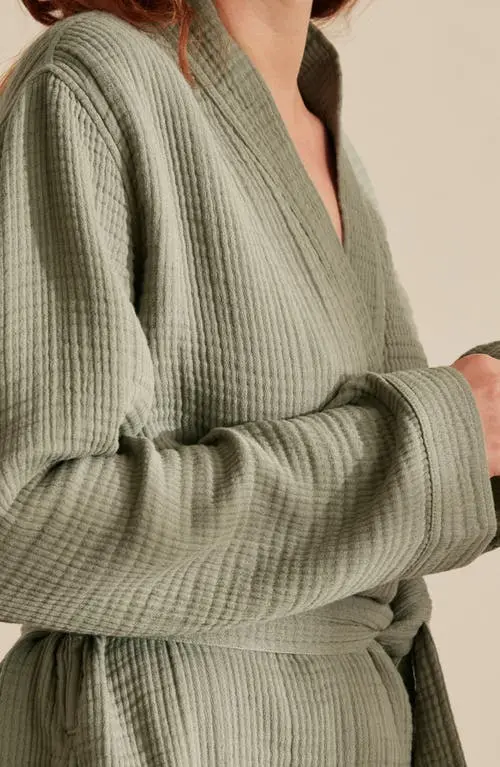 BOLL & BRANCH Dream Rib Organic Cotton Robe - Sageleaf