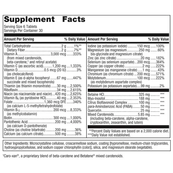 METAGENICS Multigenics Without Iron 180 Tablets