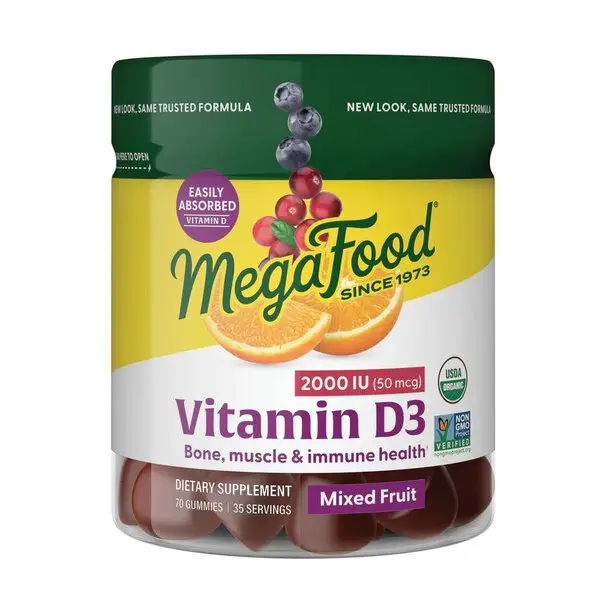 MEGAFOOD D3 Wellness 1000 Iu Gummies Mixed Fruit 70 Gummies - One-color