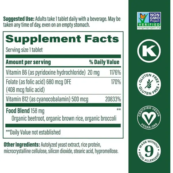 MEGAFOOD Vegan B12 30 Tablets