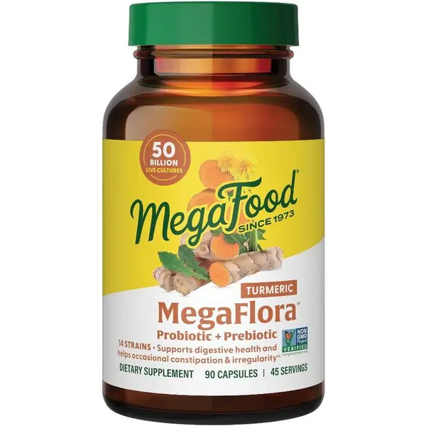 MEGAFOOD Megaflora Probiotic With Turmeric 90 Capsules - One-color