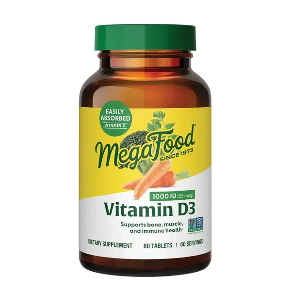 MEGAFOOD Vitamin D3 1000iu 60 Tablets - One-color