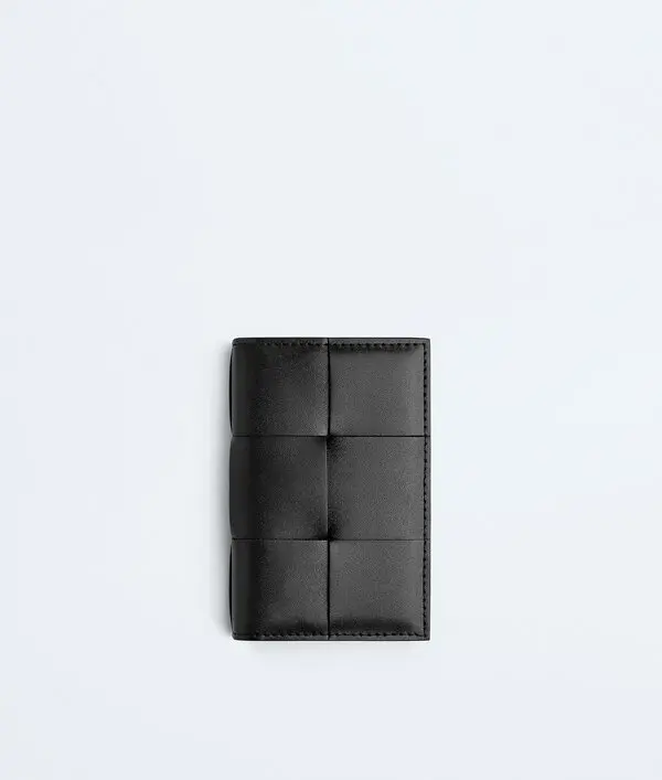 Bottega Veneta Cassette Flap Card Case - Black