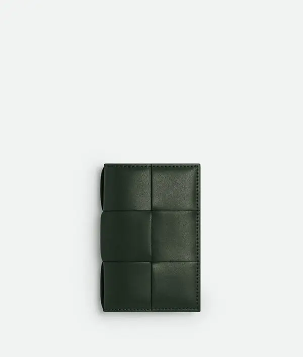 BOTTEGA  VENETA Cassette Flap Card Case - Dark Green