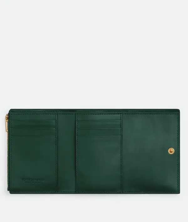 BOTTEGA  VENETA Cassette Tri-fold Wallet - Emerald Green