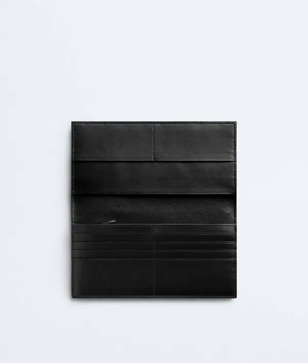 Bottega Veneta Intrecciato Long Wallet With Coin Purse - Black