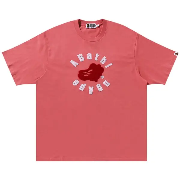 A BATHING APE Circular Ape Head Relaxed Fit Tee - Pink