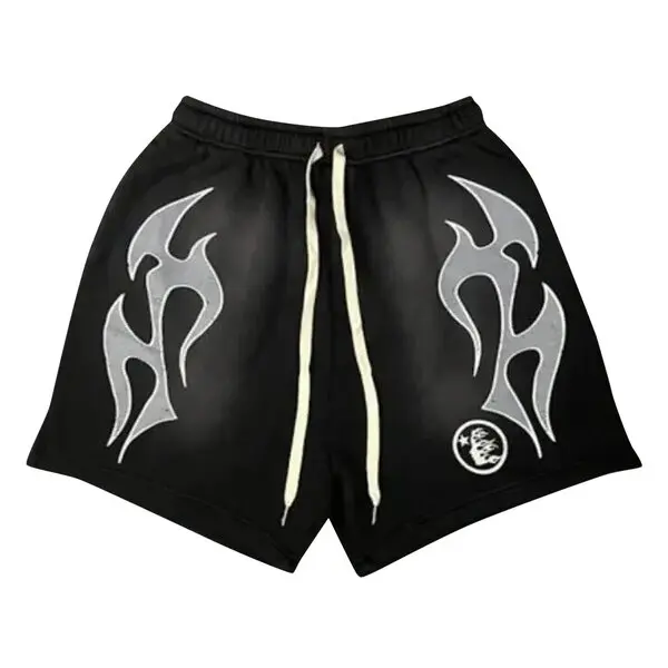 HELLSTAR Flame Graphic Shorts - Black