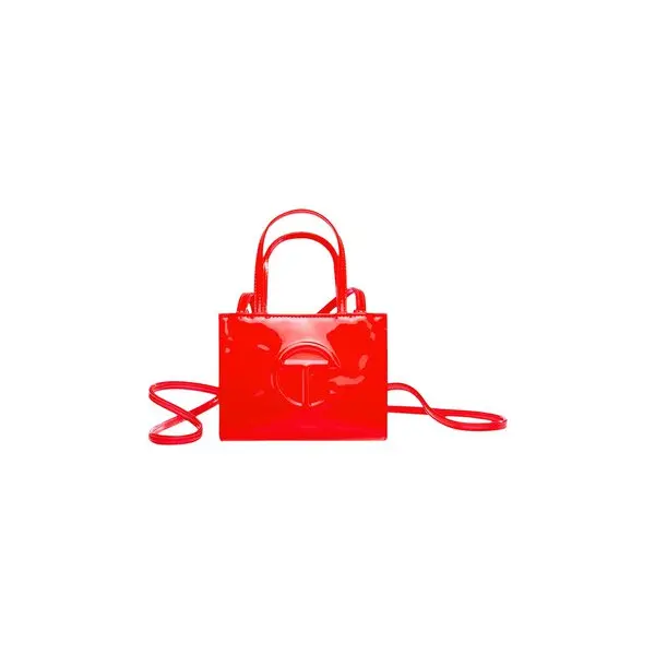 TELFAR Small Patent Shopping Bag - Red