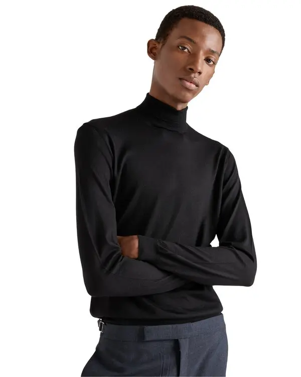 Prada Cashmere And Silk Turtleneck Sweater - Black