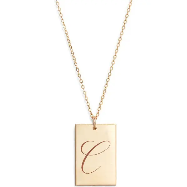 SET & STONES Stella Initial Pendant Necklace - Gold / C