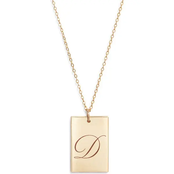 SET & STONES Stella Initial Pendant Necklace - Gold / D