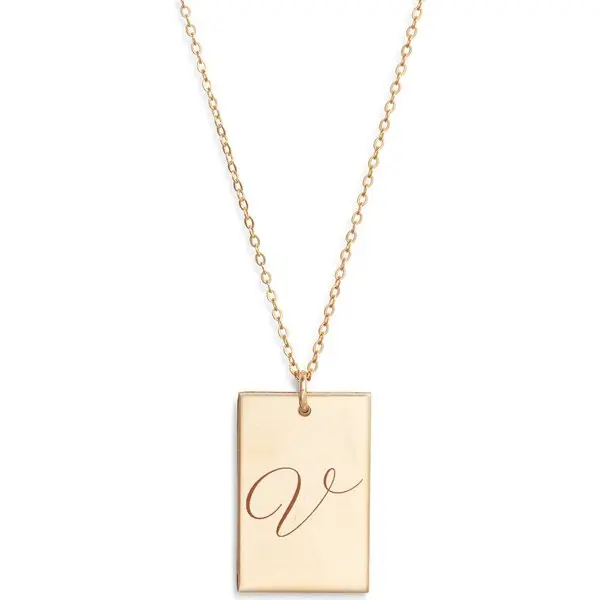 SET & STONES Stella Initial Pendant Necklace - Gold / V