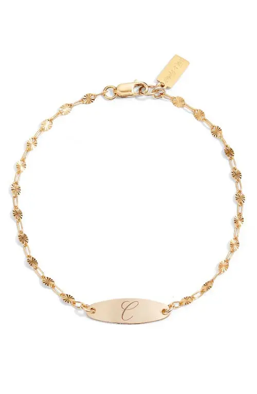 SET & STONES Initial Link Bracelet - Gold / C