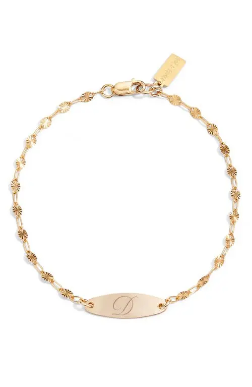 SET & STONES Initial Link Bracelet - Gold / D