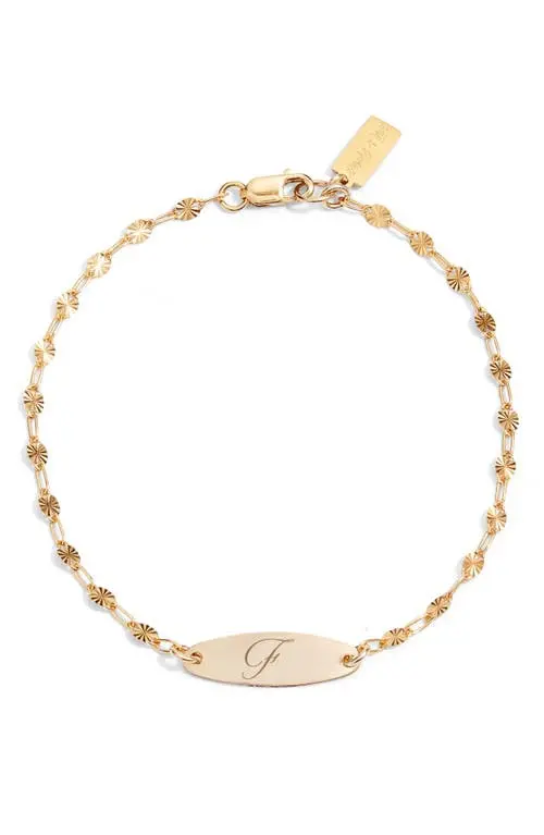 SET & STONES Initial Link Bracelet - Gold / F