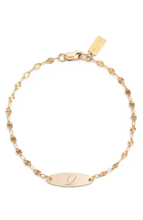 SET & STONES Initial Link Bracelet - Gold / Q