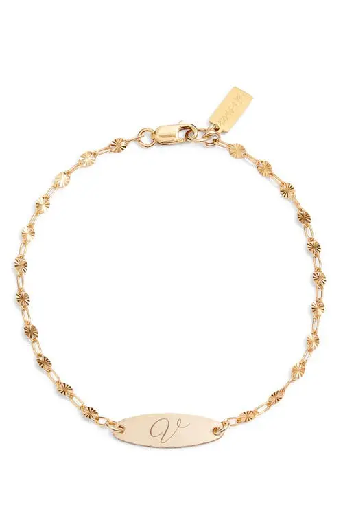 SET & STONES Initial Link Bracelet - Gold / V