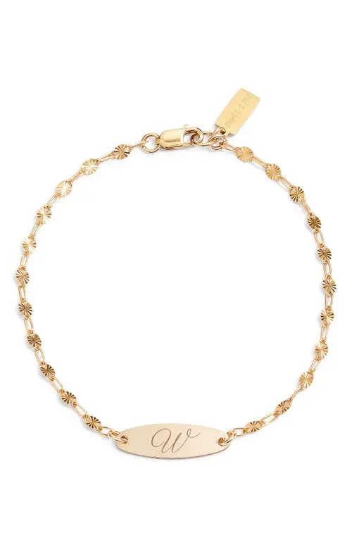 SET & STONES Initial Link Bracelet - Gold / W