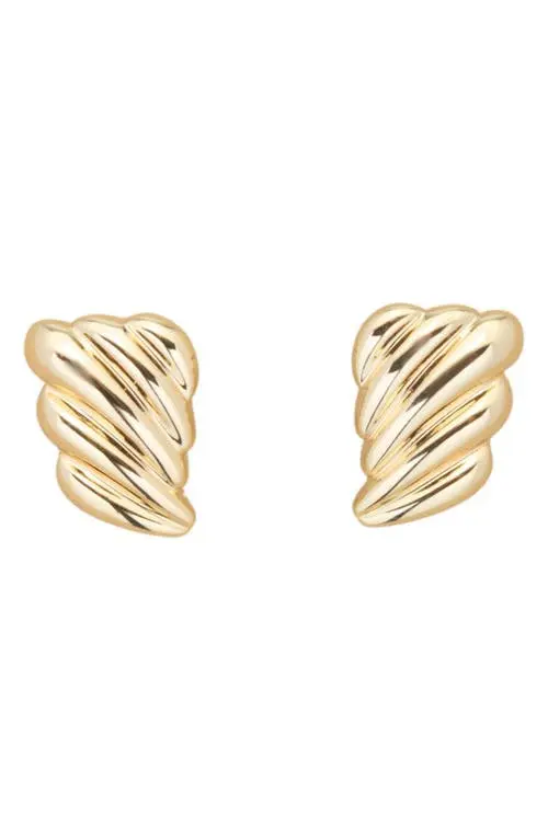 ST. MORAN Fluted Drop Earrings - Gold