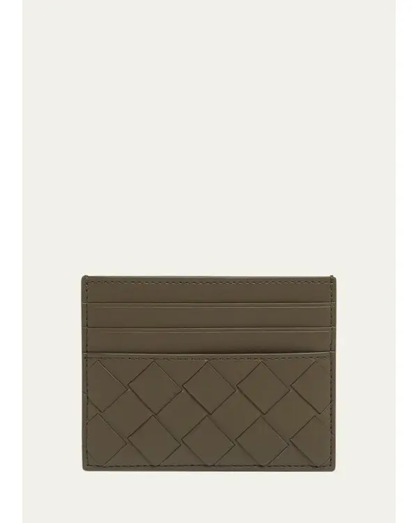 Bottega Veneta Intrecciato 15 Leather Card Holder - Sage
