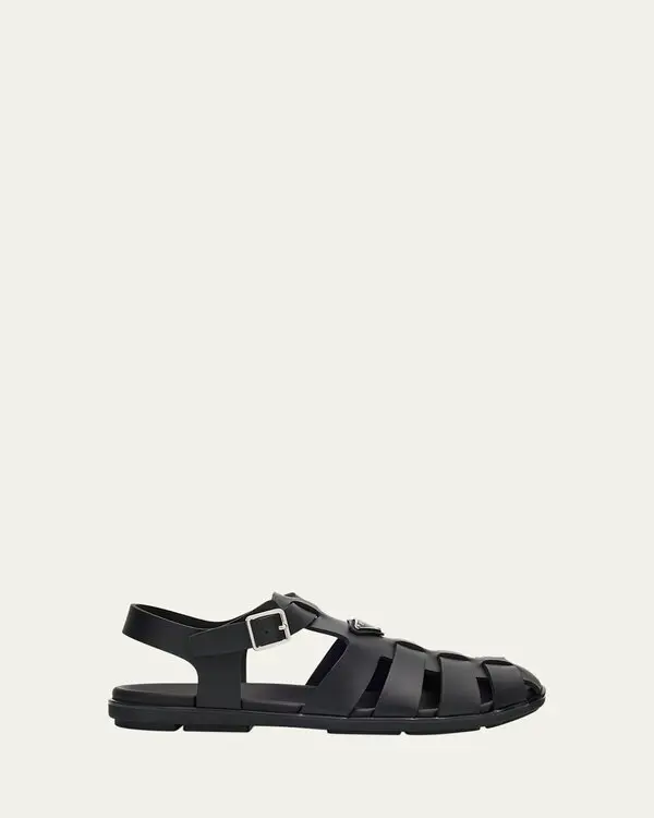 Prada Rubber Fisherman Sandals - Black