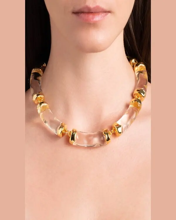 Alexis Bittar Liquid Lucite Pillow Link Necklace